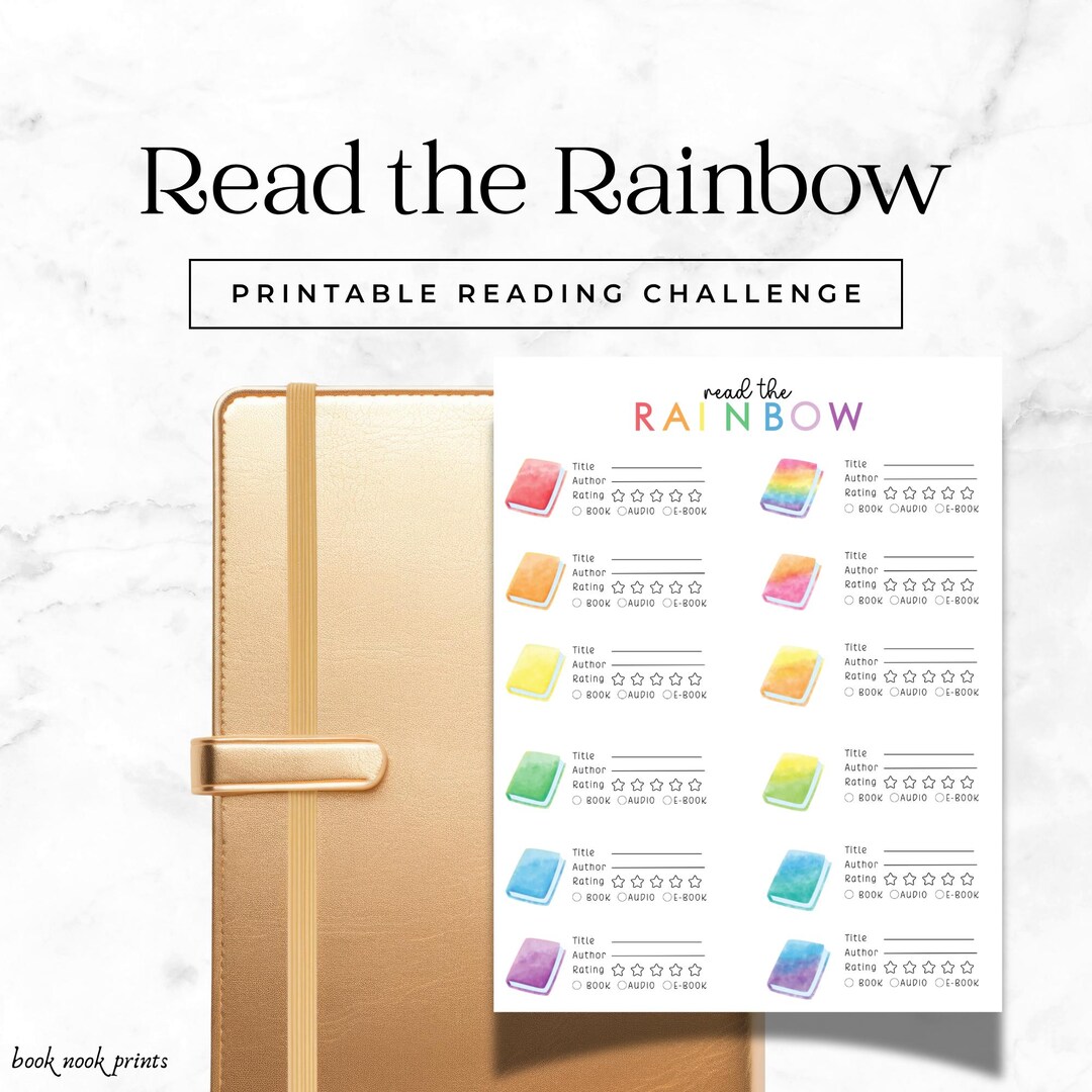Read the Rainbow Printable Reading Challenge, Book Tracker (PDF, PNG ...
