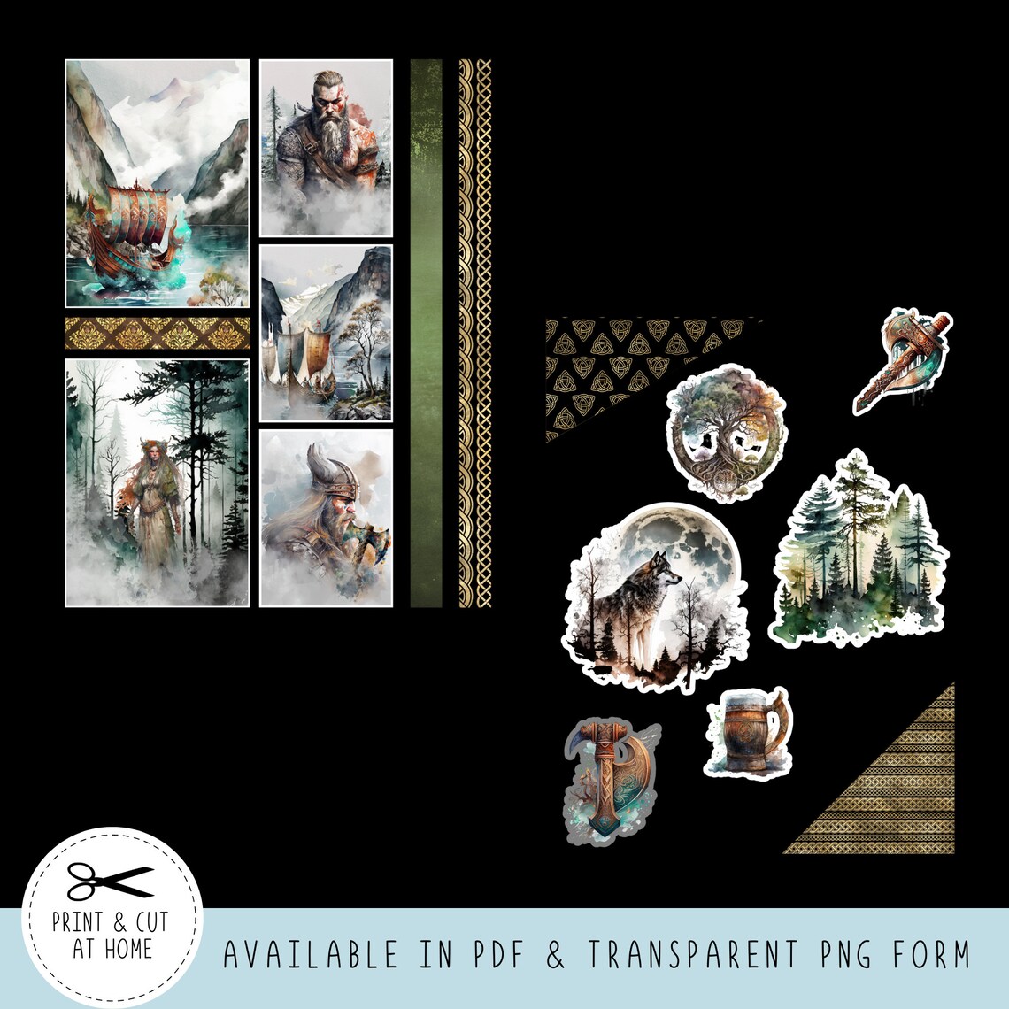 The Viking Journal Kit Printable Stickers Planner Stickers - Etsy