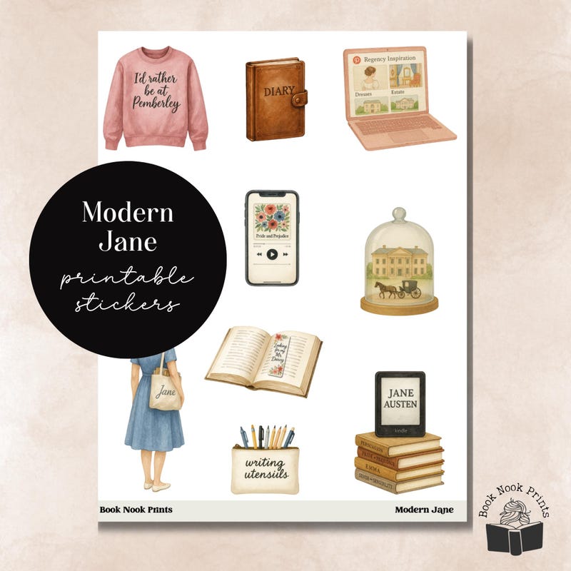Jane Austen Sticker - Etsy