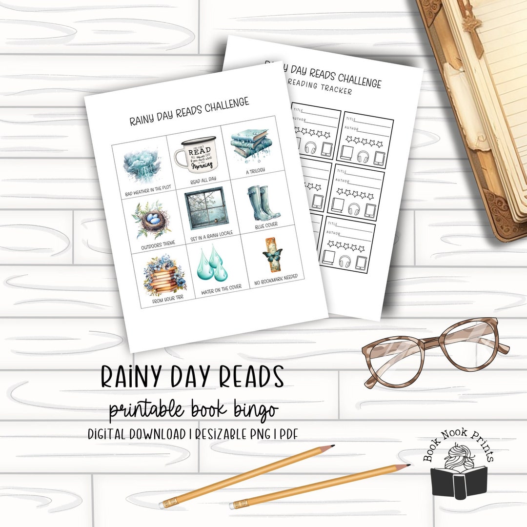Rainy Day Reads Mini Book Bingo Printable Reading Challenge Reading ...