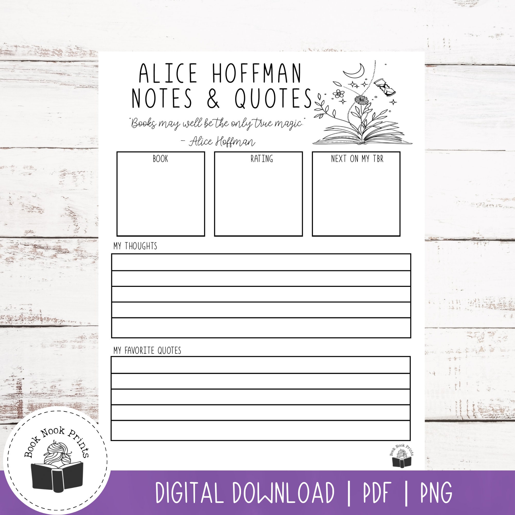 Alice Hoffman Reading Checklist Printable Reading List - Etsy