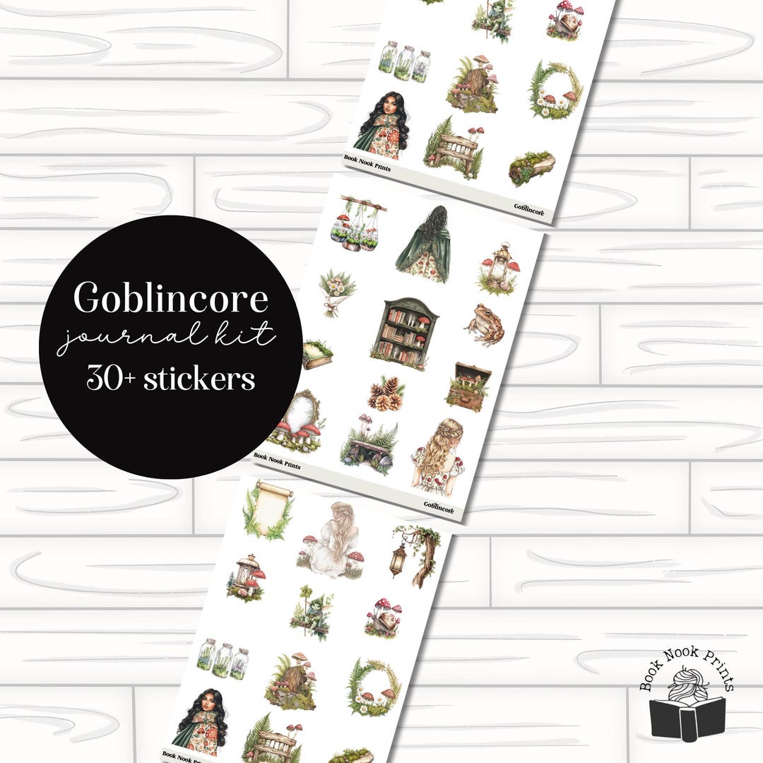 Goblincore Journaling Kit Printable Stickers Planner Stickers Reading ...