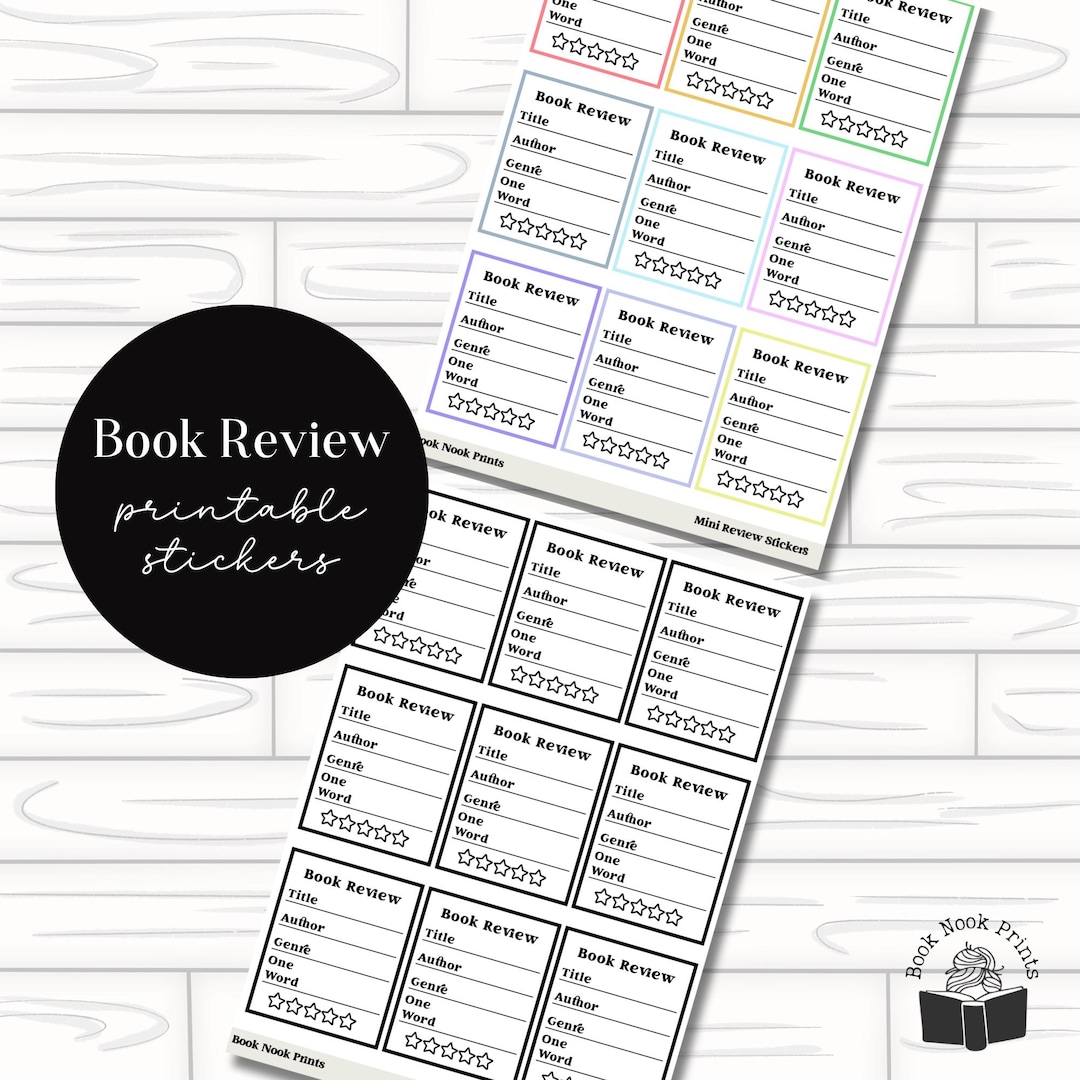 Mini Book Review Tracker Stickers, Printable Book Tracker, Reading ...