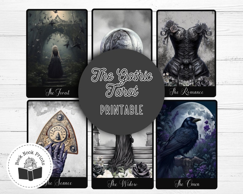 Printable Gothic Tarot Cards Printable Stickers Printable Cards TBR ...