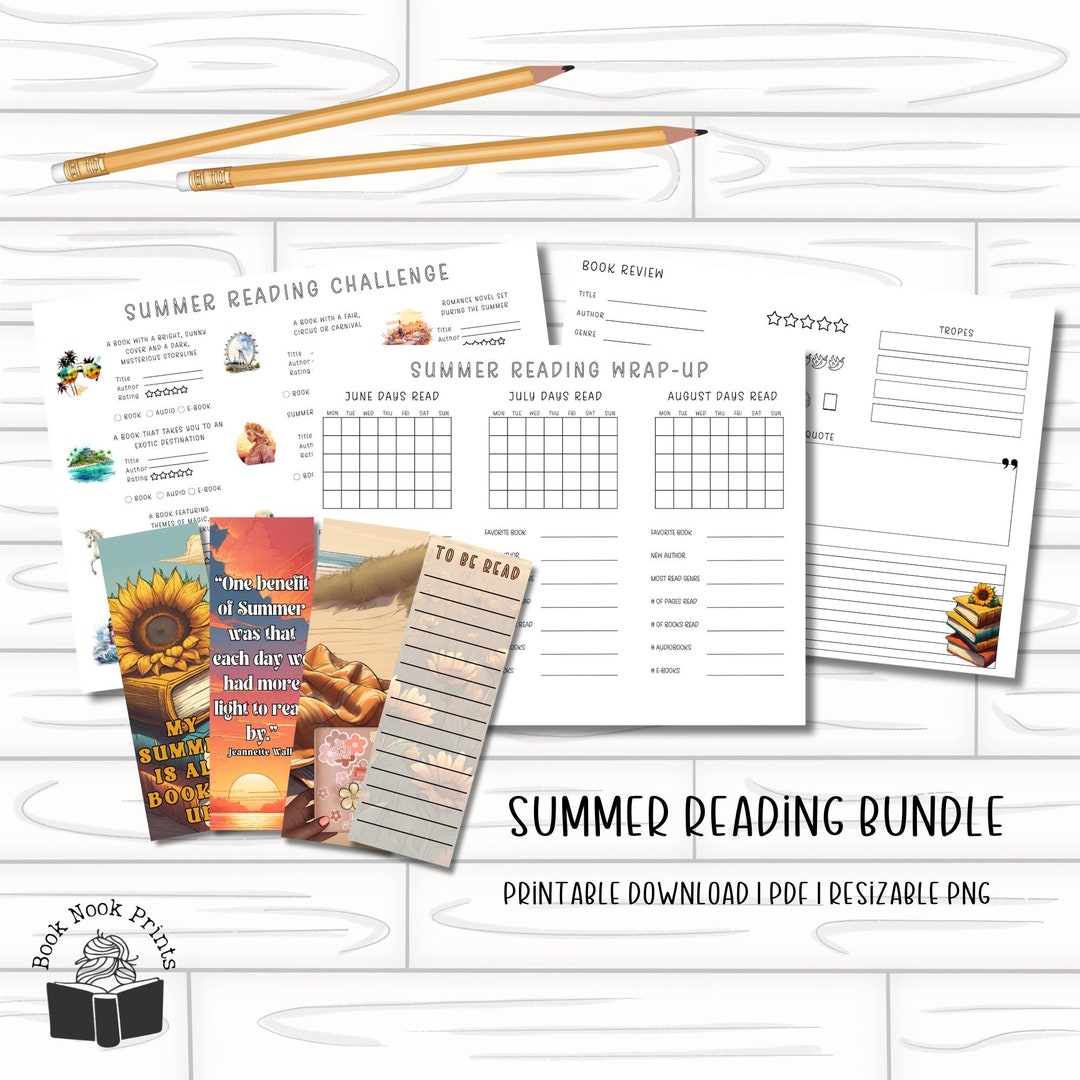 Summer Reading Bundle, Printable Bundle, Reading Journal, Reading ...