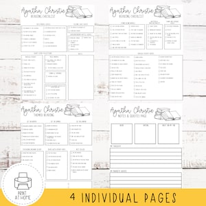 Agatha Christie Reading Checklist Printable Reading List Book Tracker ...