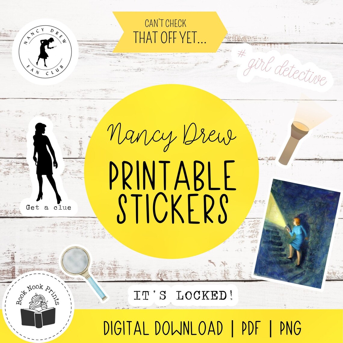Nancy Drew Sticker Set Printable Stickers Digital Download - Etsy