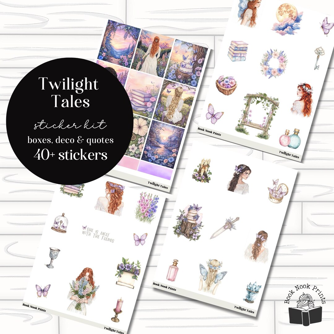 Twilight Tales Sticker Kit Printable Stickers Planner Stickers Reading ...