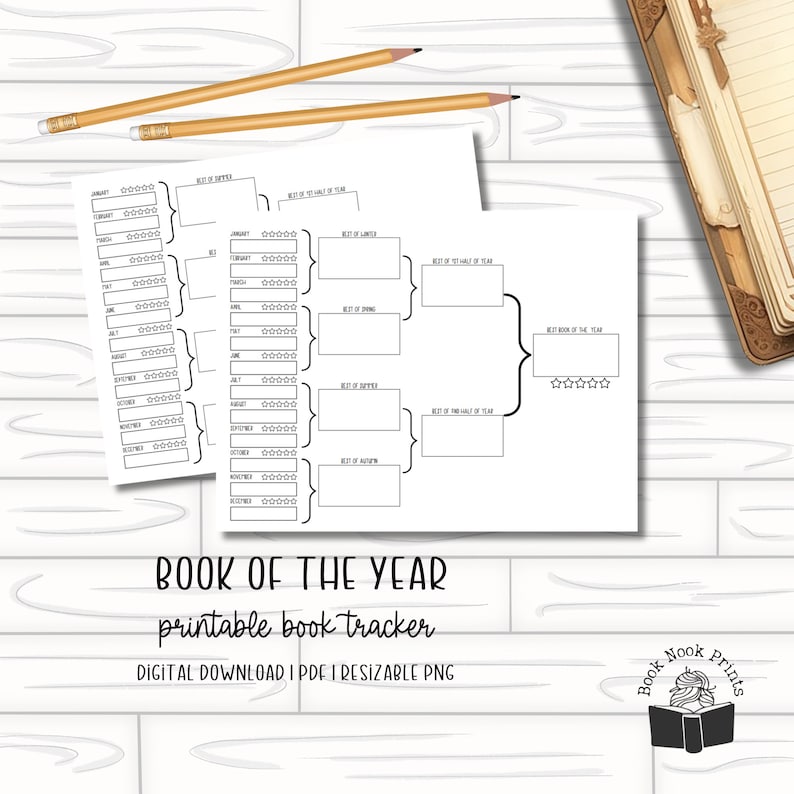 Best Book of the Year Reading Tracker Printable, Reading Journal ...
