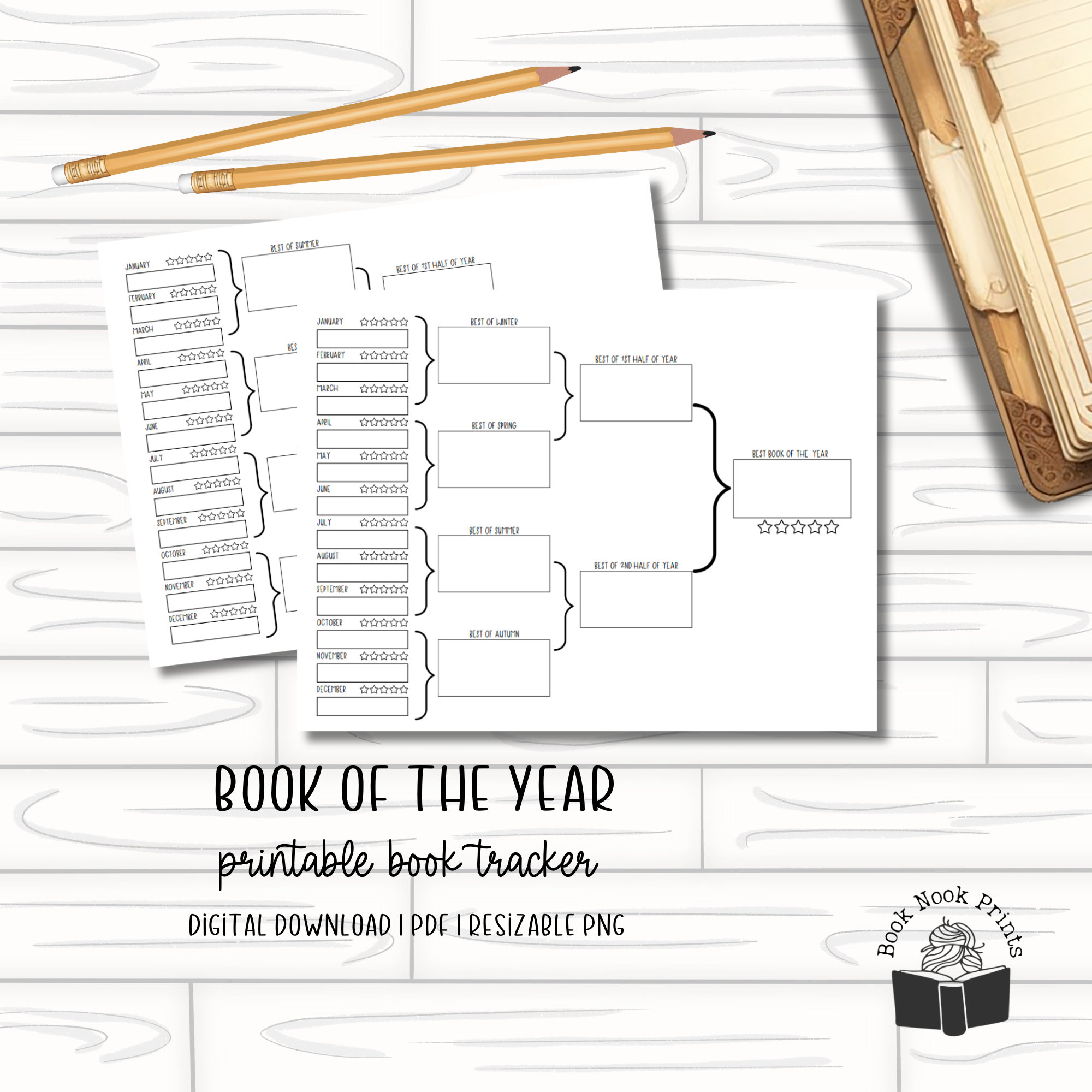 Best Book of the Year Reading Tracker Printable, Reading Journal ...