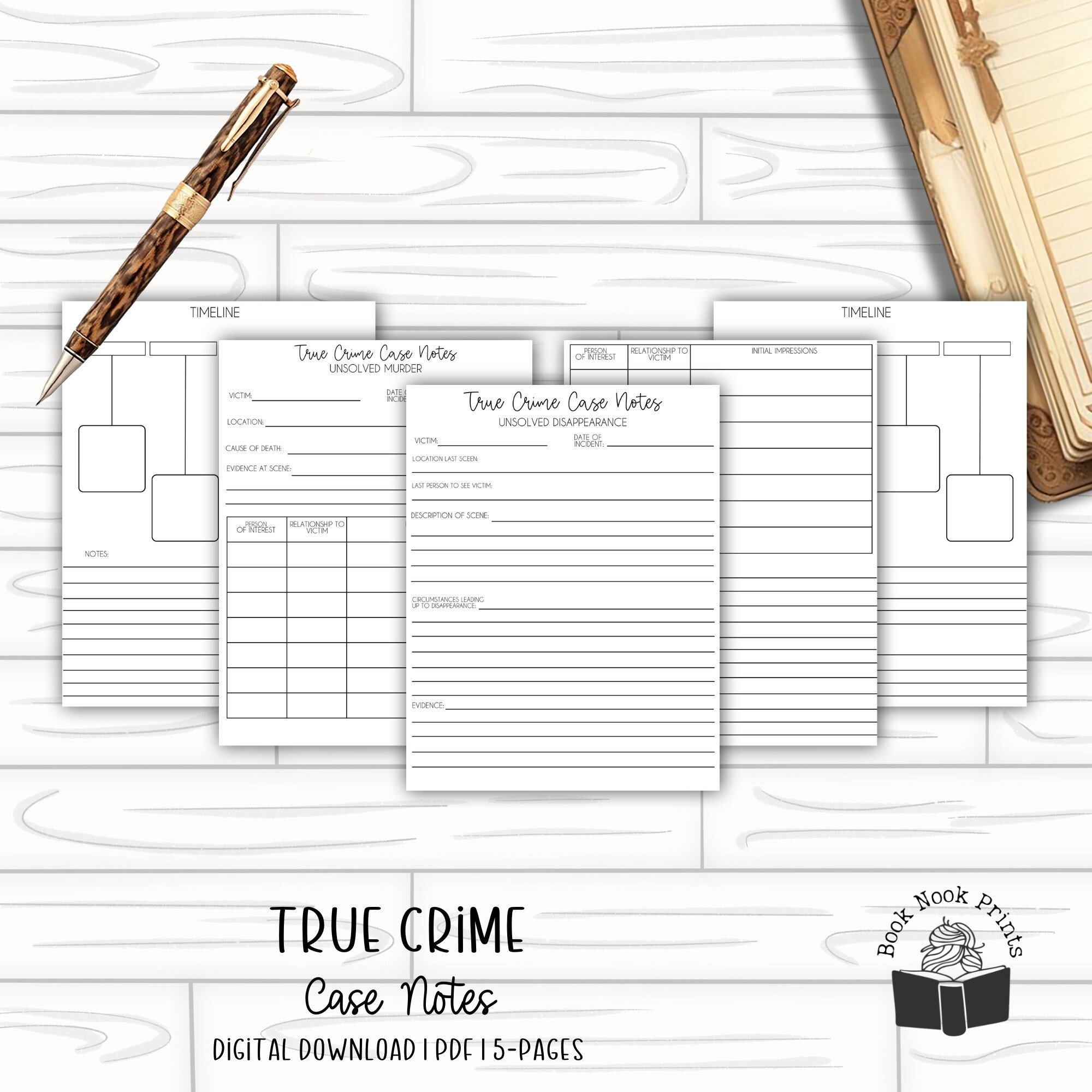 True Crime Case Notes Printable Notes Podcast Notes PDF Printable - Etsy