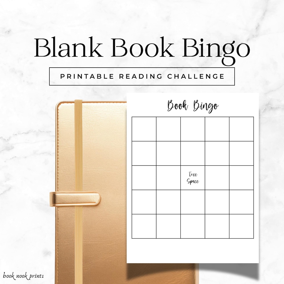 Blank Book Bingo Challenge Reading Journal Book Tracker Digital ...
