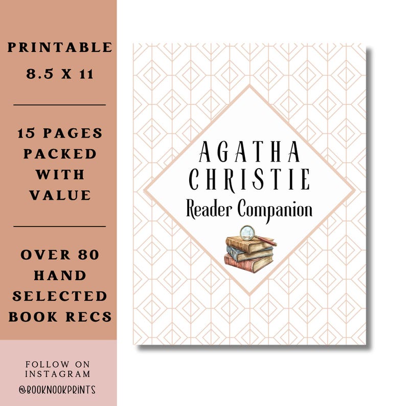 Agatha Christie, Reading Guide, Mystery Books, Cozy, Classic, Journal ...