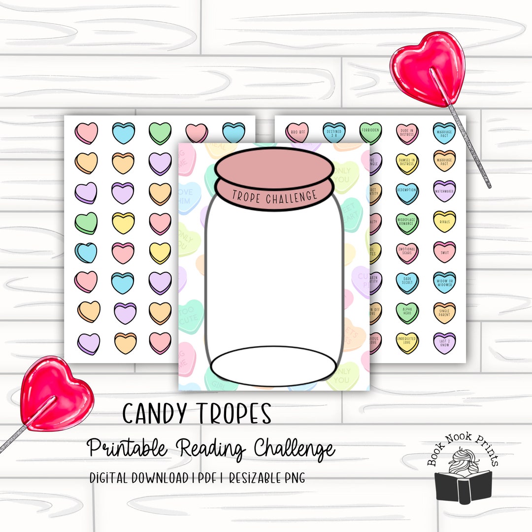 Valentine's Candy Trope Reading Challenge Printable | PDF | Book ...