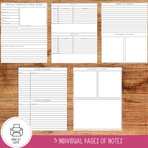 Cryptid Hunting Field Notes Printable Notes Printable - Etsy