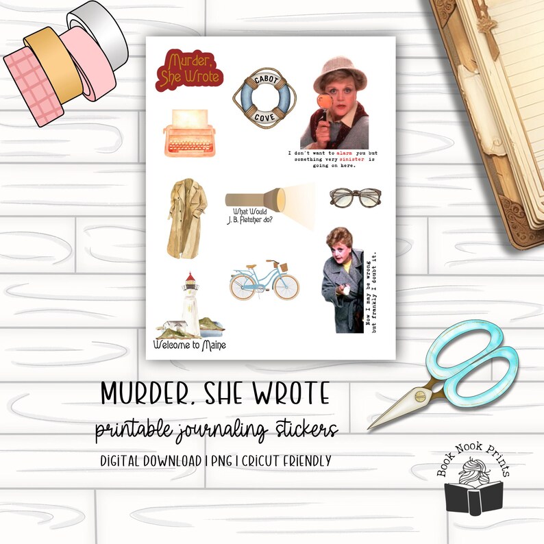 Murder, She Wrote Printable Sticker Set | Printable Stickers | PDF ...