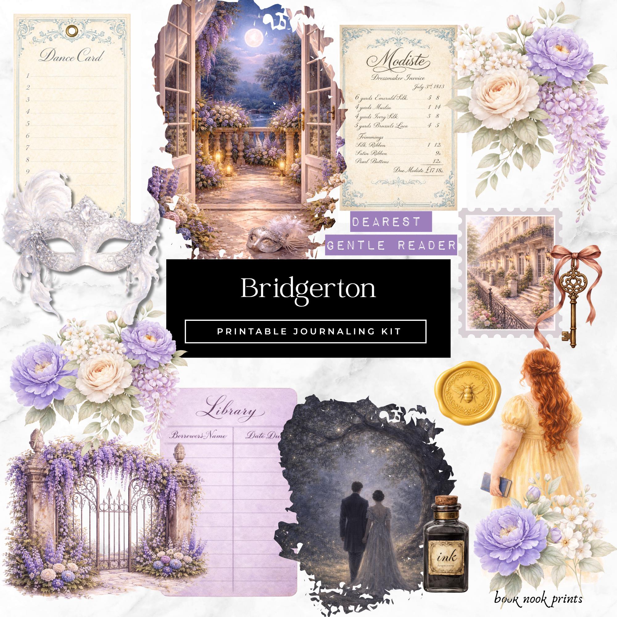 Bridgerton Journal Ephemera Regency Planner Printable Download PNG Junk ...