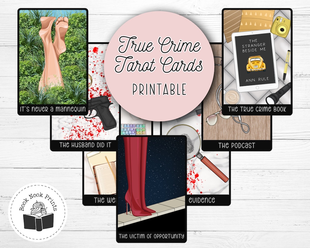 Printable True Crime Tarot Cards Printable Stickers Printable Cards TBR ...