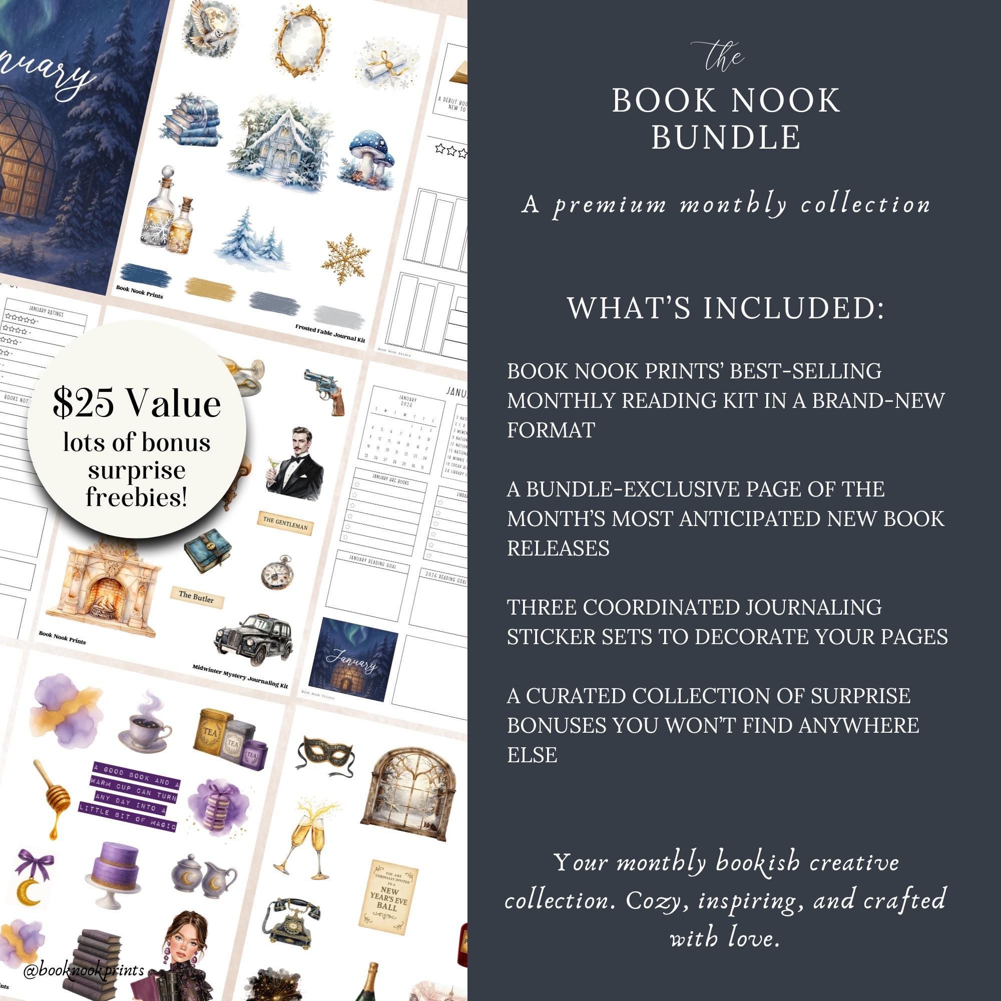 January Printable Bundle Cozy Reading Printables Journaling Kit Reading ...