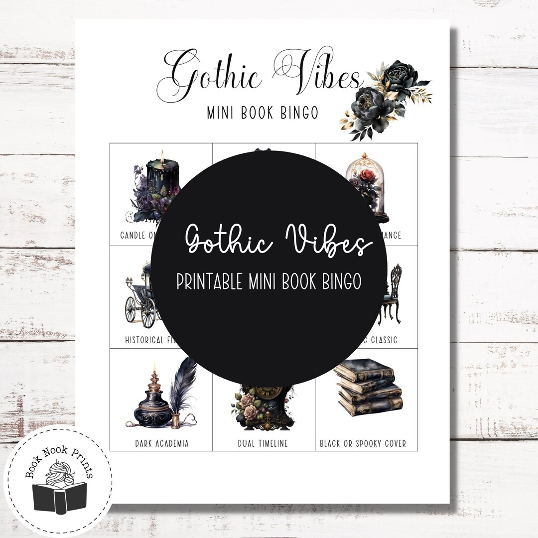Gothic Vibes Mini Book Bingo Printable Reading Challenge - Etsy