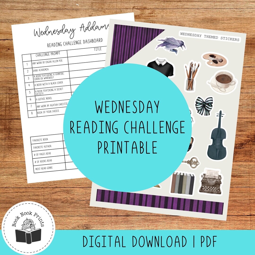 Wednesday Reading Challenge Printable PDF Book Tracker - Etsy