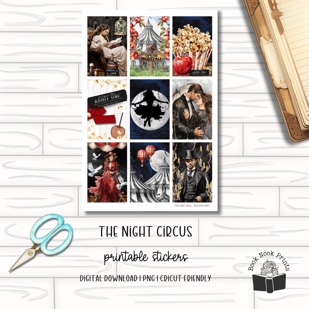 The Night Circus Printable Stickers | PNG | Cricut Cut File | Bookish ...