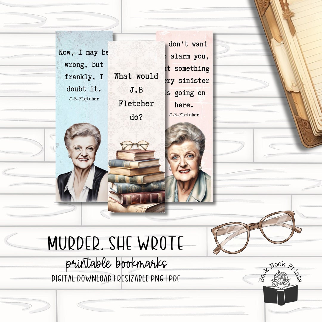 Printable Murder, She Wrote Bookmark Set | Printable Bookmarks | PDF ...
