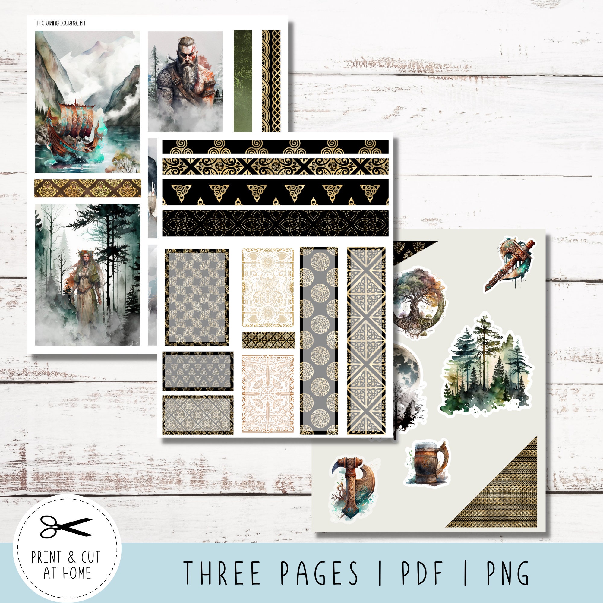 The Viking Journal Kit Printable Stickers Planner Stickers - Etsy