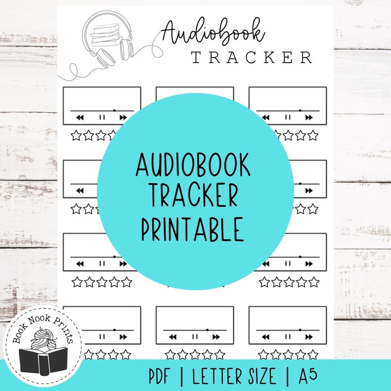 Audiobook Tracker Printable Book Tracker Reading Journal - Etsy