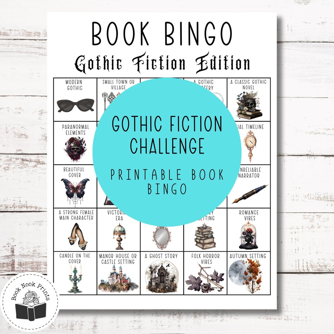 Gothic Fiction Book Bingo Printable Reading Challenge - Etsy