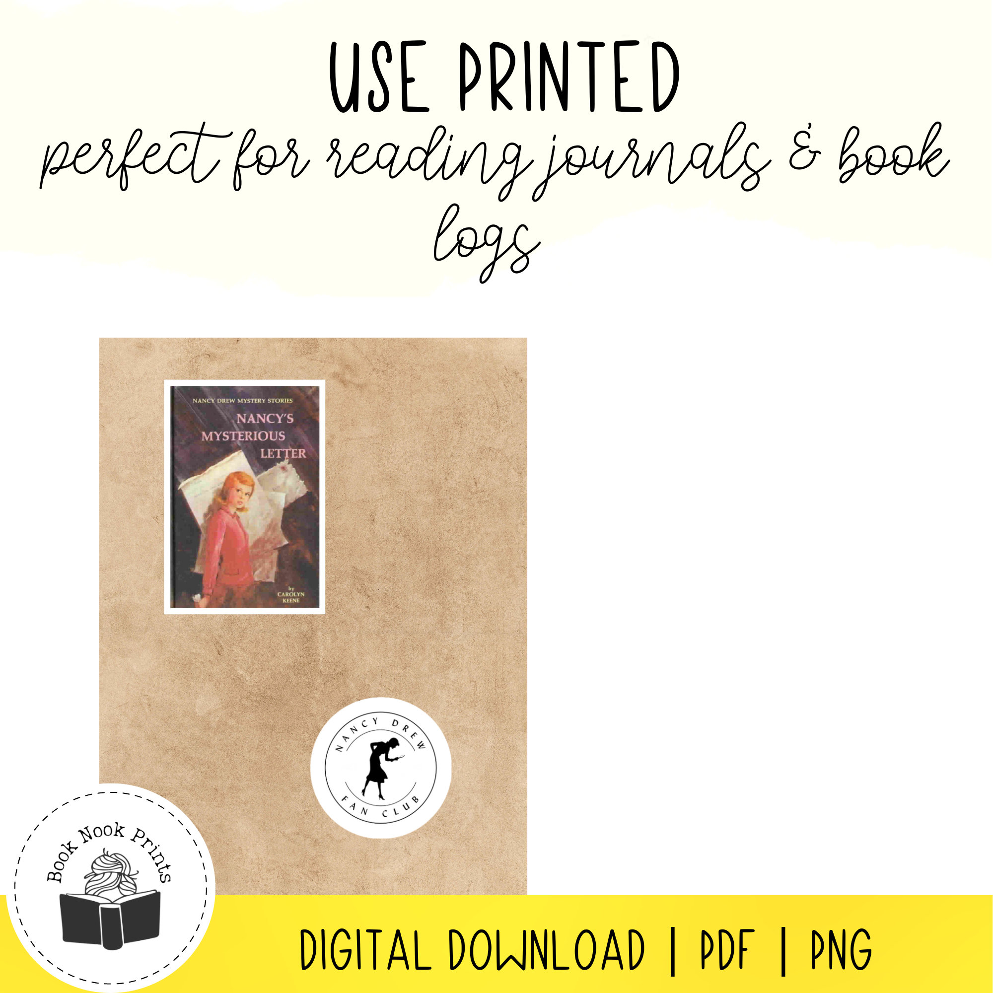 Nancy Drew Sticker Set Printable Stickers Digital Download PDF PNG Girl ...