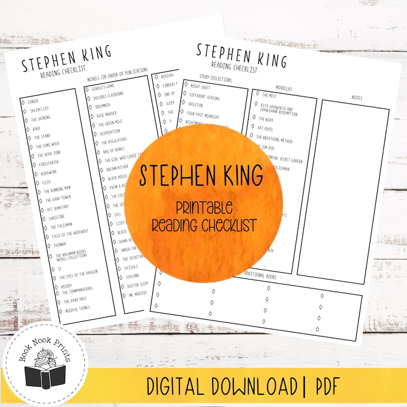 Printable Stephen King Reading Challenge List | PDF | Book List | Book ...