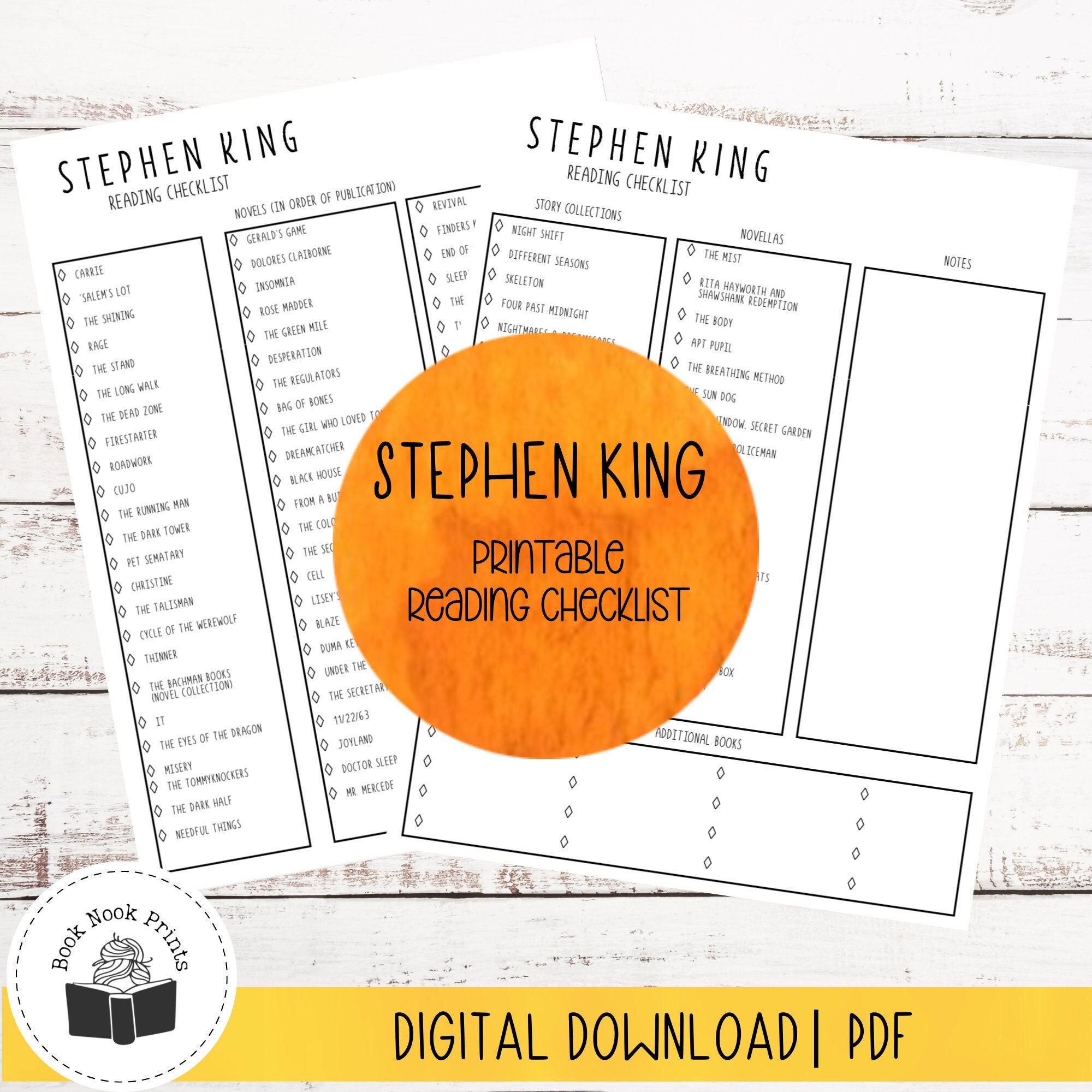 Printable Stephen King Reading Challenge List PDF Book List Book ... Printable Stephen King Reading Challenge List PDF Book List Book ...