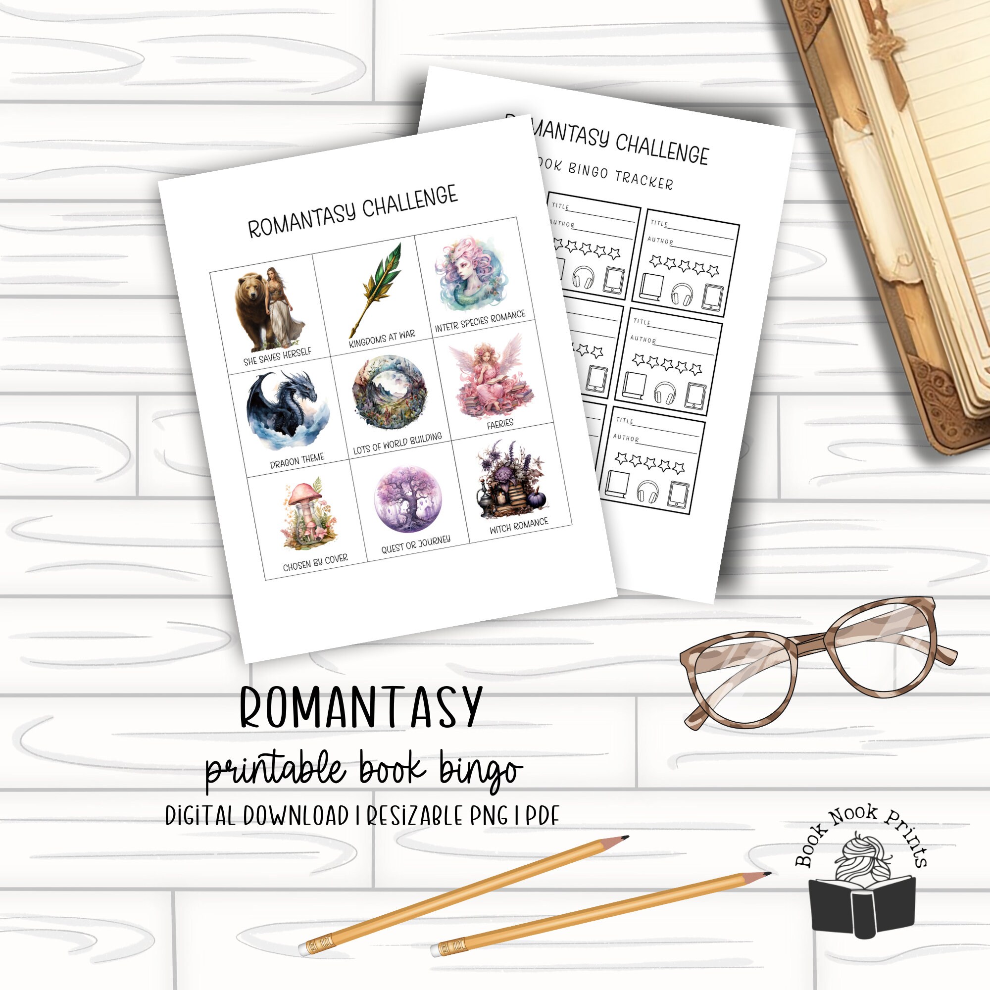 Romantasy Mini Book Bingo | Printable Reading Challenge | Reading ...