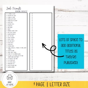 Jodi Picoult Reading Checklist | Printable Reading List | Book Tracker | Reading Journal | PDF ...