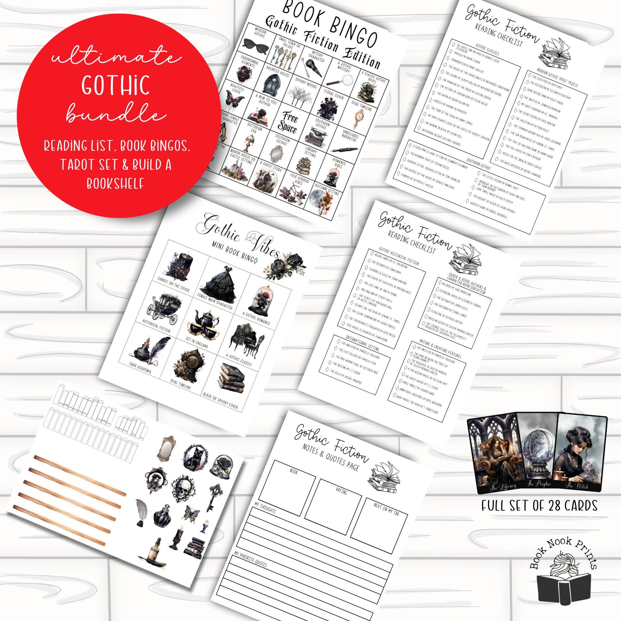 Gothic Reading Bundle Printable Bundle Reading Lists Reading Challenges ...