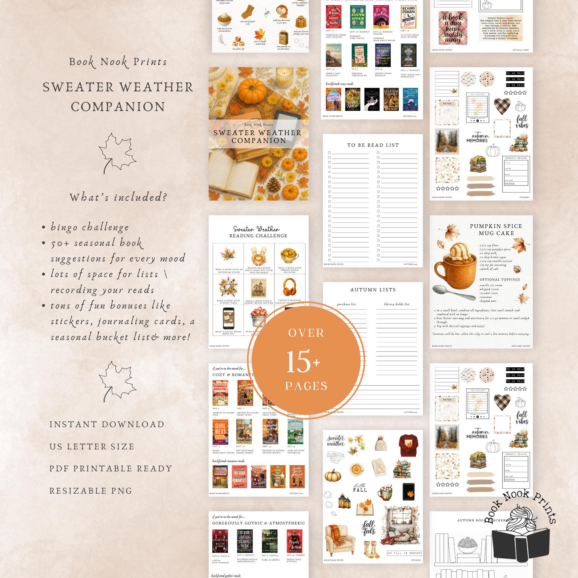 Autumn Book Recommendations, Reading Tracker, Seasonal Stickers ...