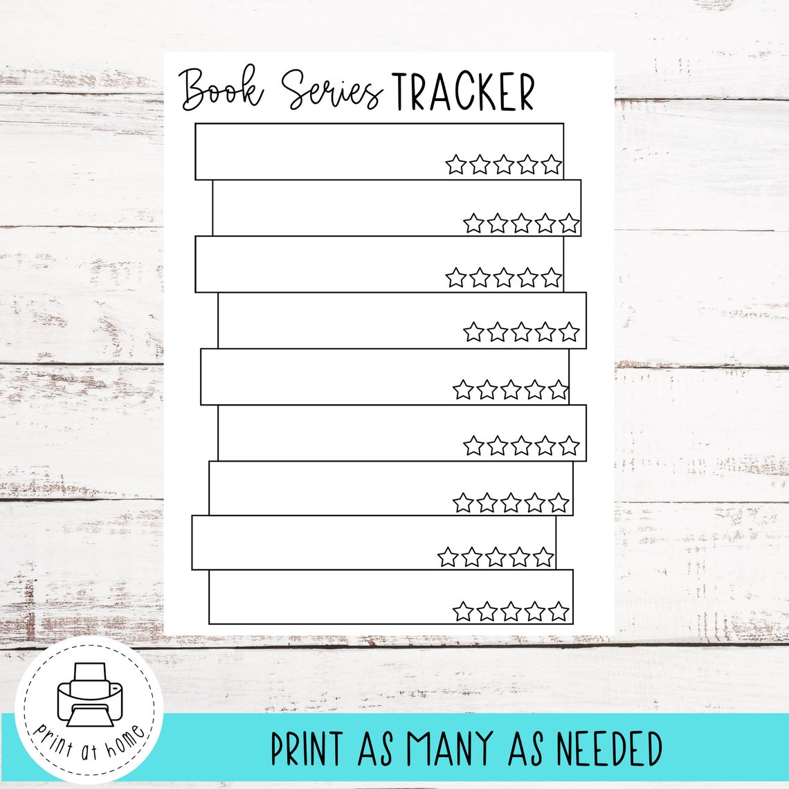 Book Series Tracker Printable Digital Download PDF - Etsy
