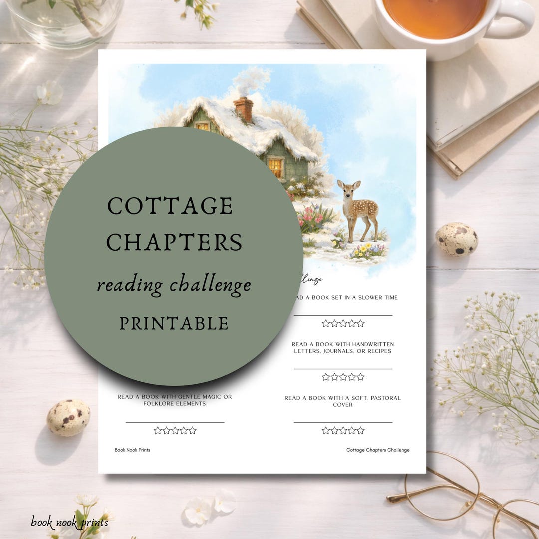 Cottagecore Cozy Reading Challenge Books Printable Journal Reader TBR ...