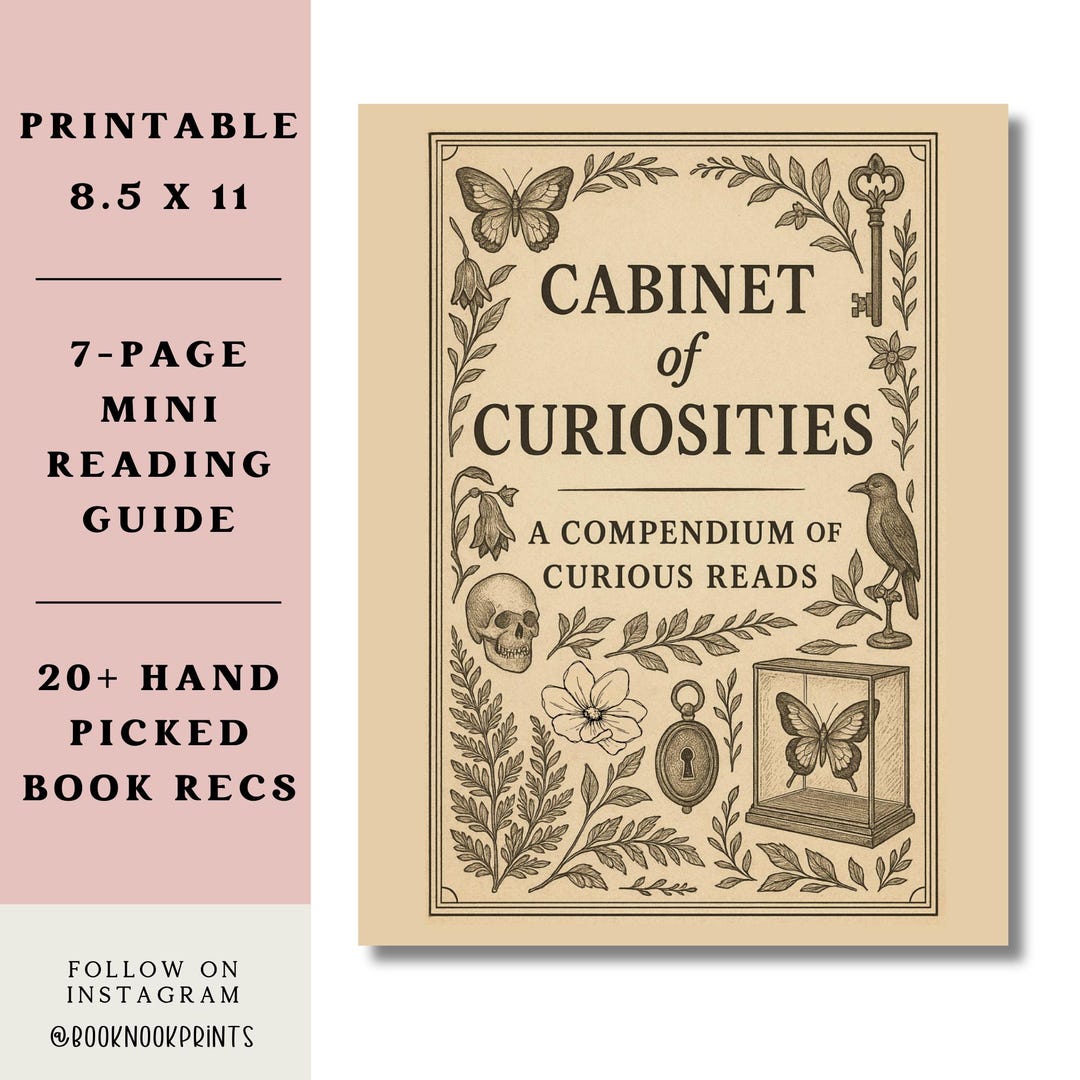 Cabinet of Curiosities Reading Guide, Vintage Book Tracker (printable ...