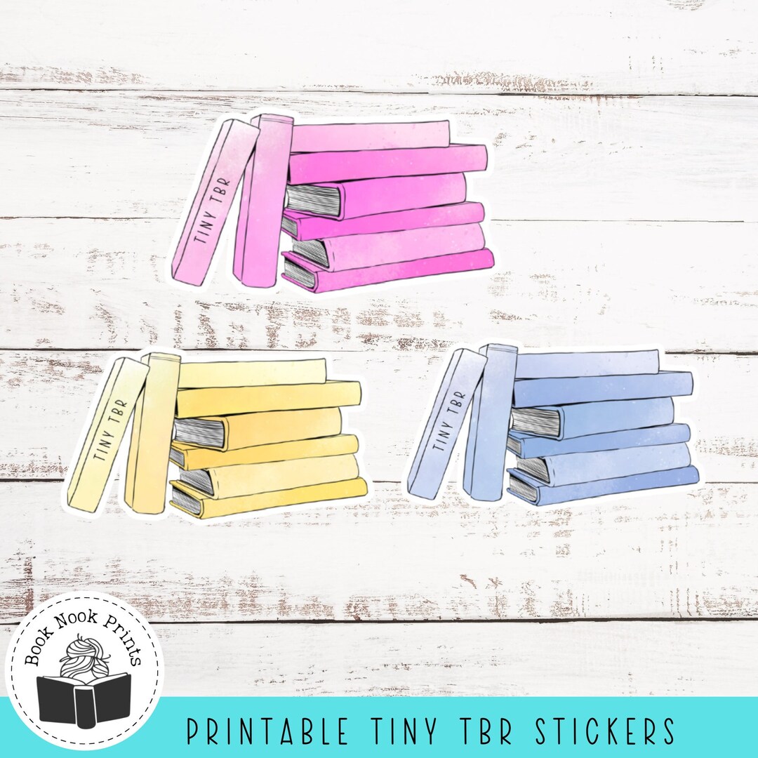 Tiny TBR Tracker Stickers Printable Book Tracker Reading Journal PNG ...