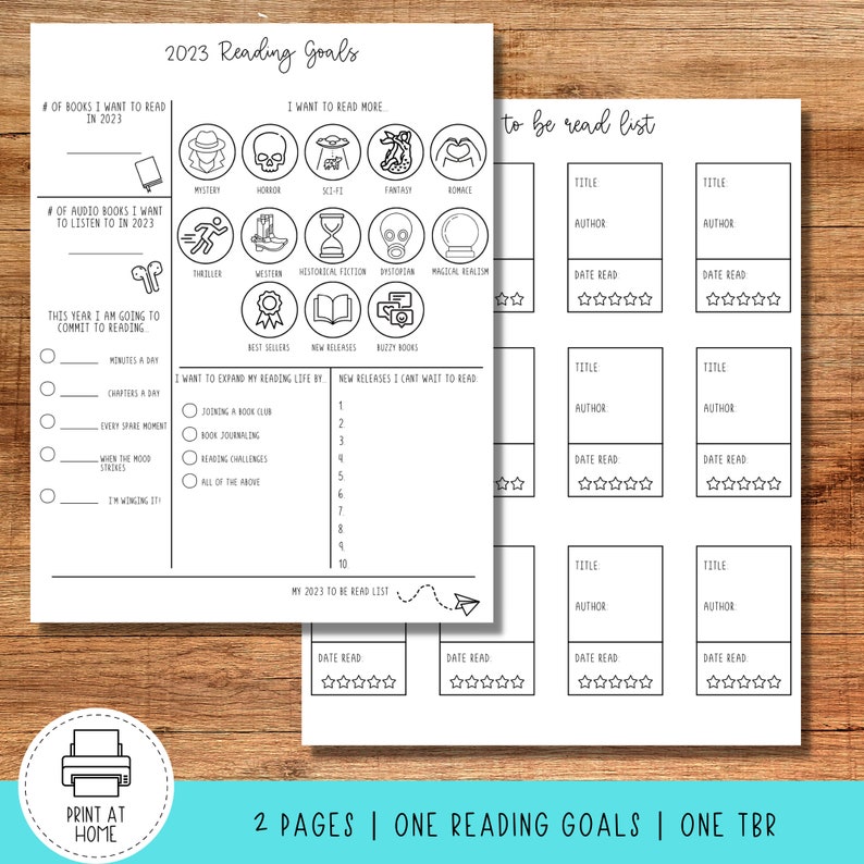 2023 Reading Goals Printable PDF TBR Bullet Journal - Etsy 2023 Reading Goals Printable PDF TBR Bullet Journal - Etsy