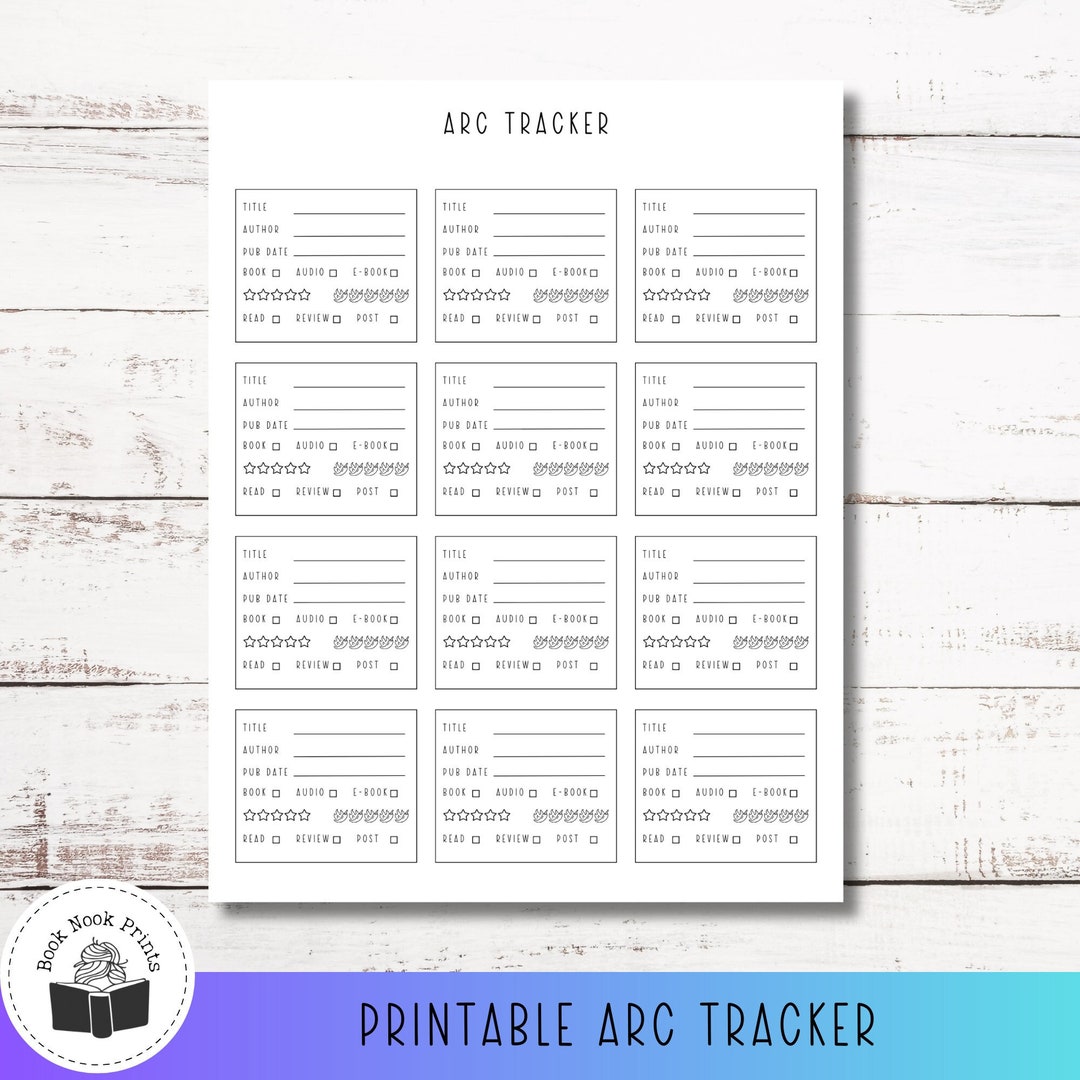 Printable ARC Tracker Reading Journal Book Tracker Digital Download PDF ...