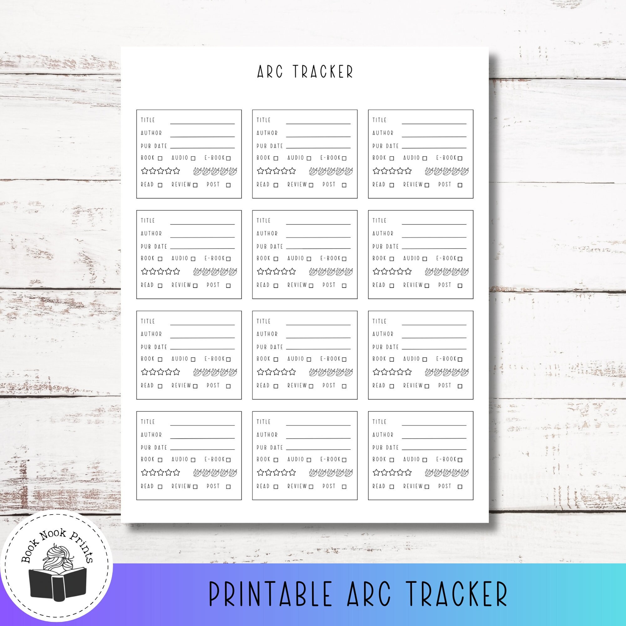 Printable ARC Tracker Reading Journal Book Tracker - Etsy Canada