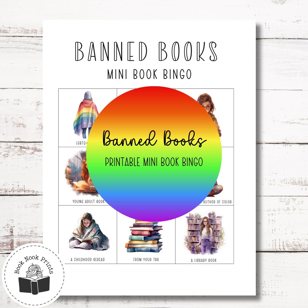 Banned Books Mini Book Bingo Printable Reading Challenge - Etsy