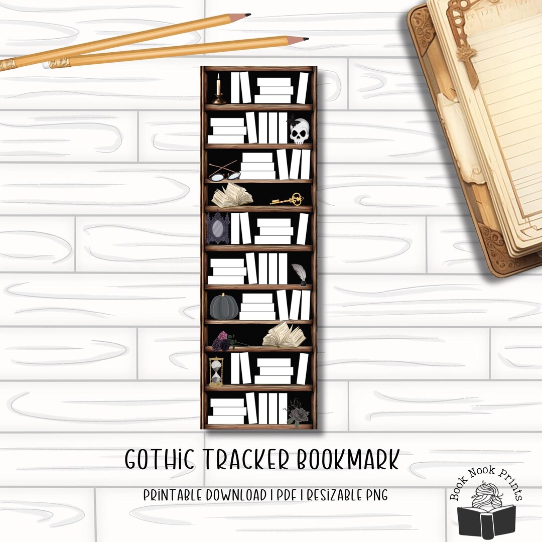Gothic Tracker Bookmark Printable PDF PNG Digital Reading Challenge ...