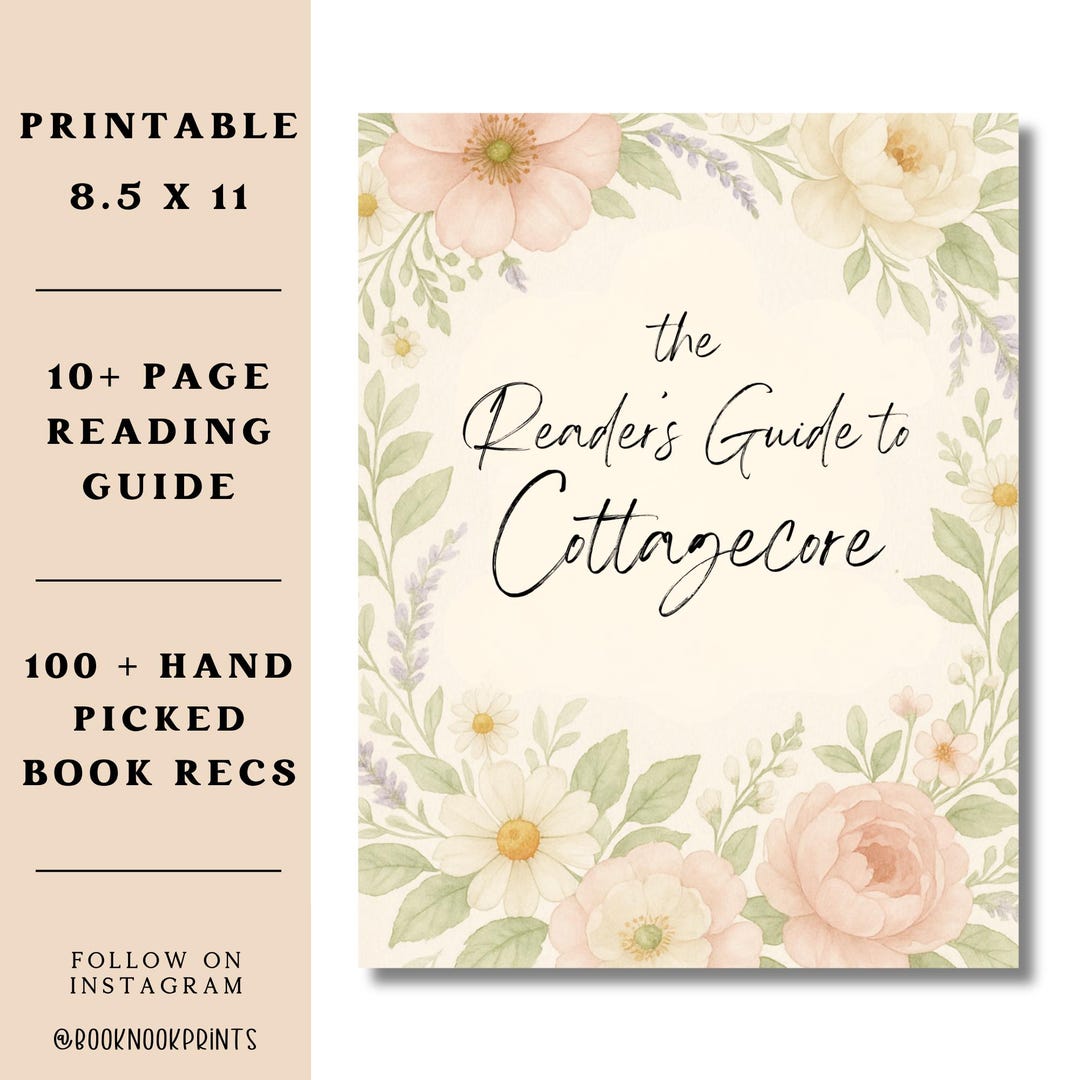 Cottagecore Printable Reading Guide, Romance, Mystery, Fantasy, Book ...