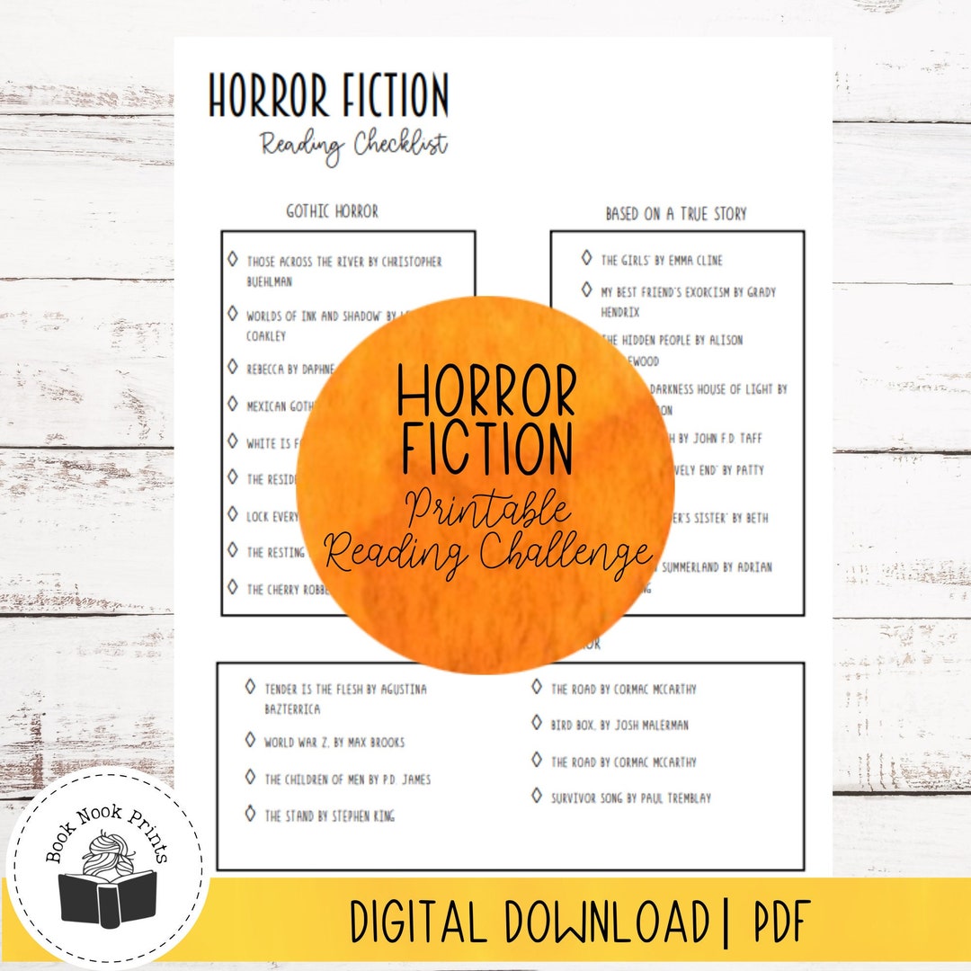 Horror Fiction Reading Checklist | PDF | Reading Tracker Printable ...