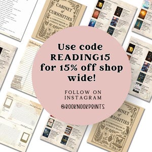 Printable Mini Cabinet of Curiosities Reading Guide, Romance, Mystery ...