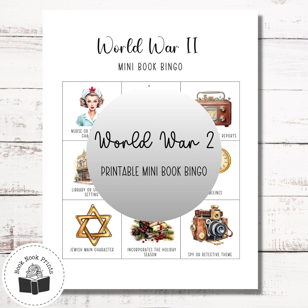 World War II Mini Book Bingo Printable Reading Challenge - Etsy